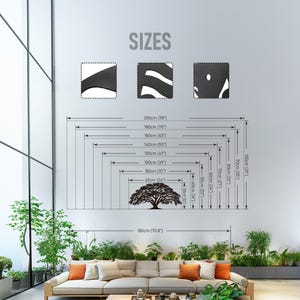 Metal Tree Silhouette Wall Decor, Metal Tree Wall Art, Living Room Wall ...