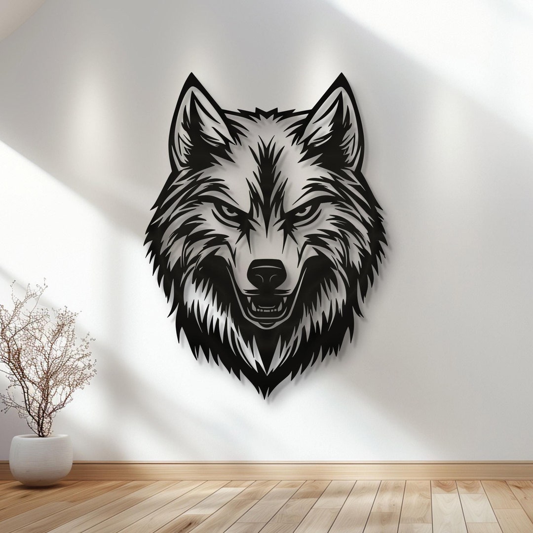 Black Wolf Metal Wall Art, Wolf Metal Wall Art, Wolf, Wolf Art, Wolf ...