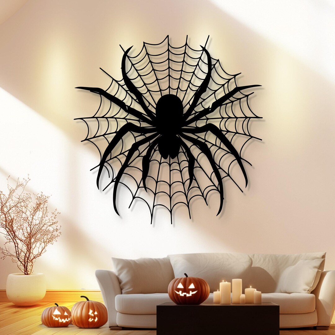 Metal Spider Web Wall Art, Halloween Decor - Etsy