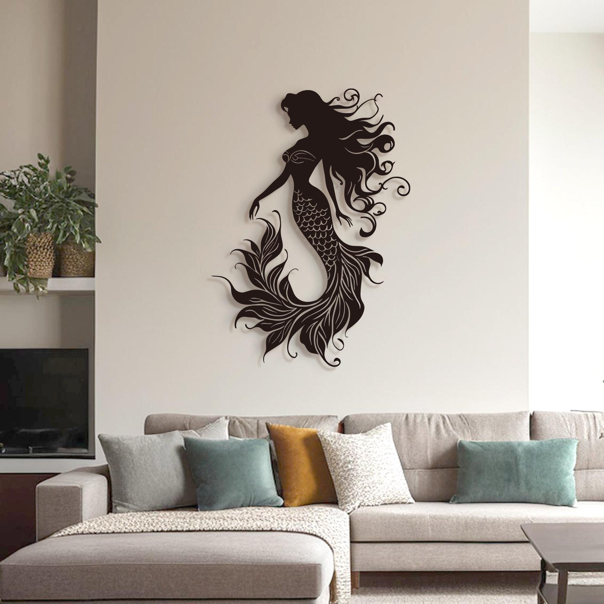 Metal Mermaid Wall Art: Nautical Ocean Decor - Etsy