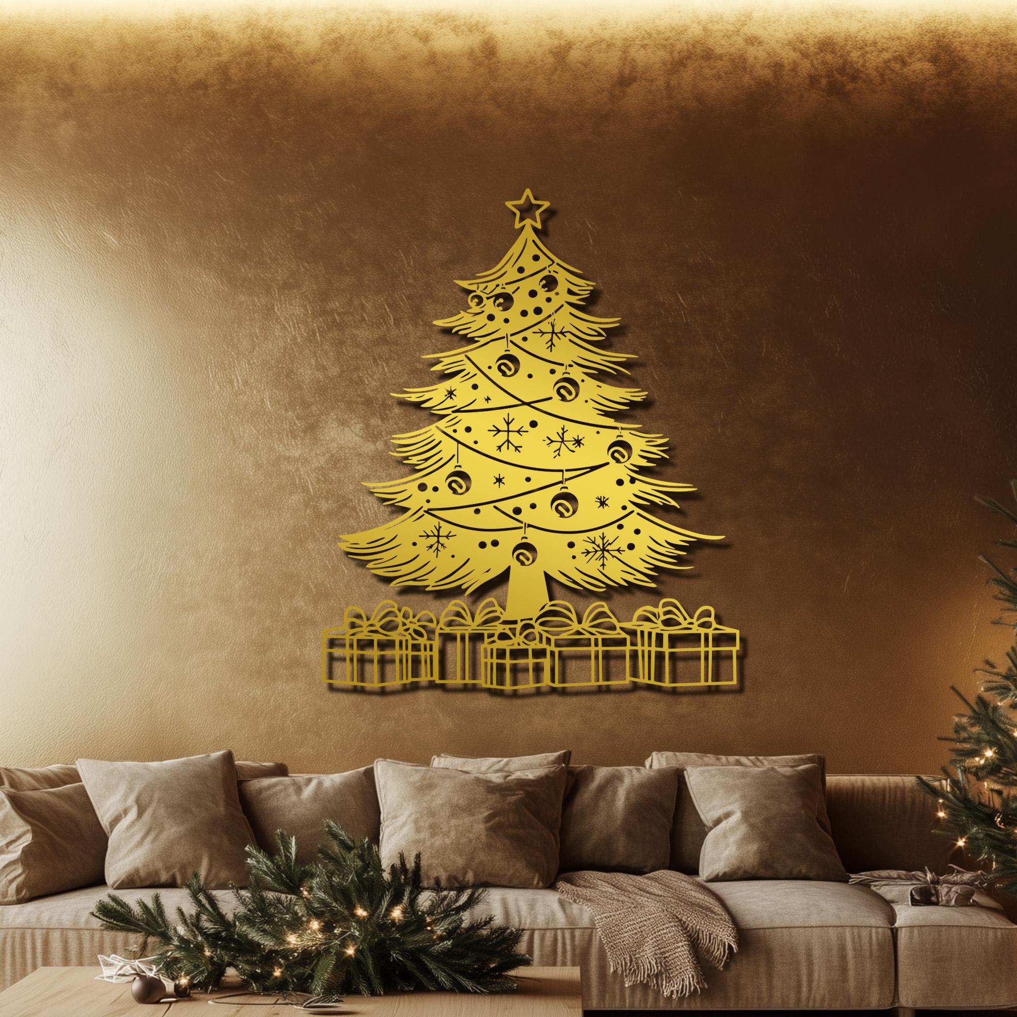 Metal Christmas Tree Decor,xmas Tree Metal Wall Decor,christmas Tree ...
