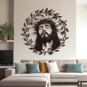 Jesus Metal Wall Decor, Bramble Garland, Christian Home Decor - Etsy