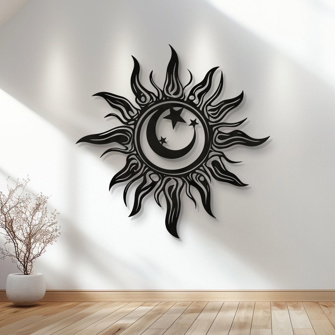 Metal Sun Moon Star Wall Art: Celestial Decor - Etsy