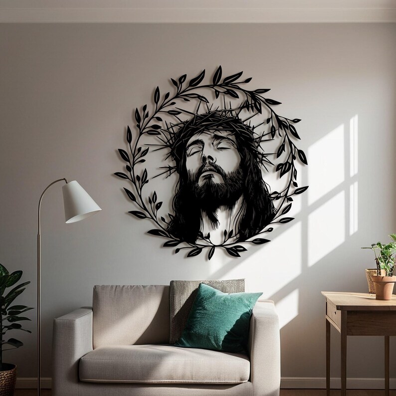 Jesus Metal Wall Decor, Bramble Garland, Christian Home Decor - Etsy