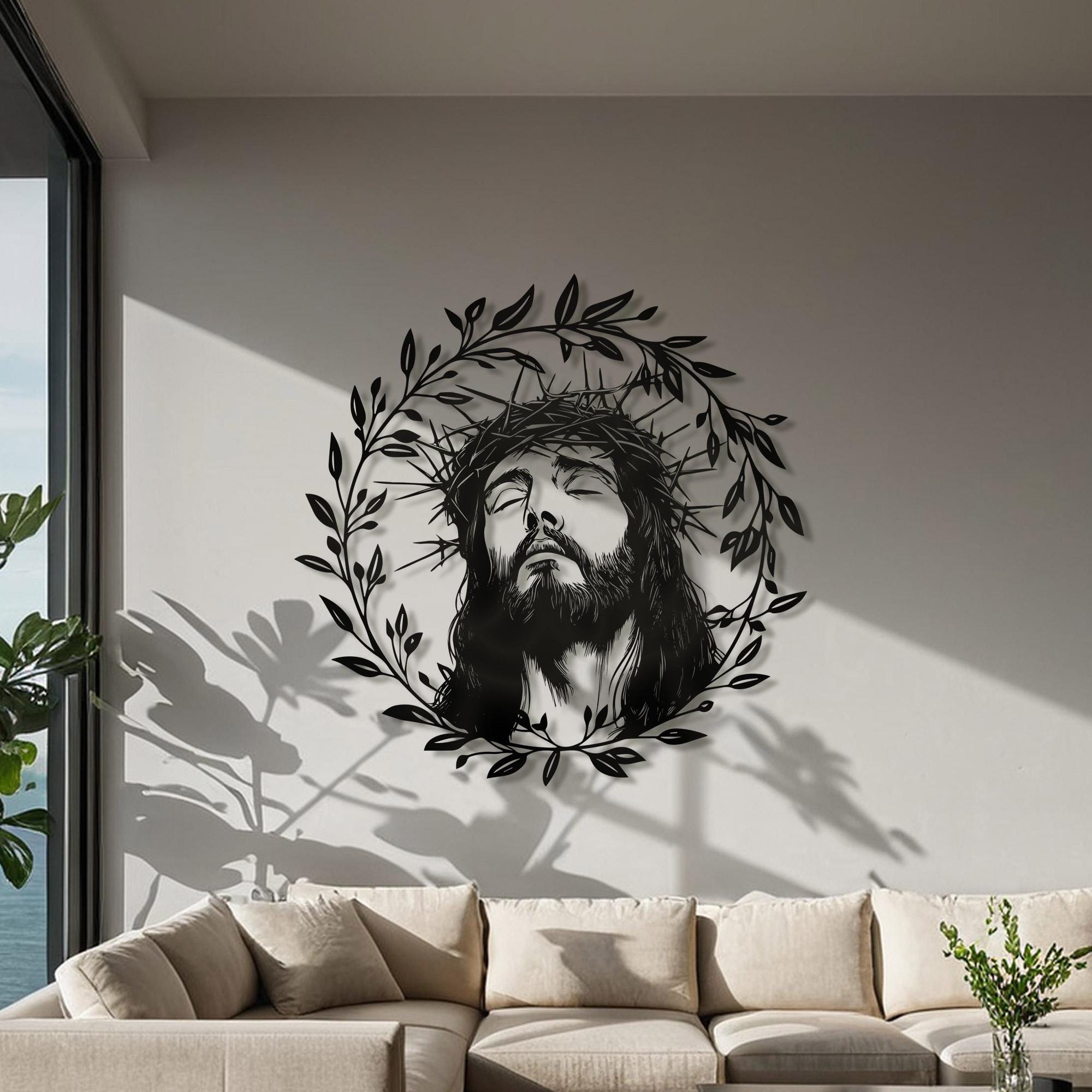 Jesus Metal Wall Decor, Bramble Garland, Christian Home Decor - Etsy