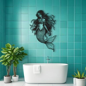 Metal Mermaid Wall Art: Nautical Ocean Decor - Etsy