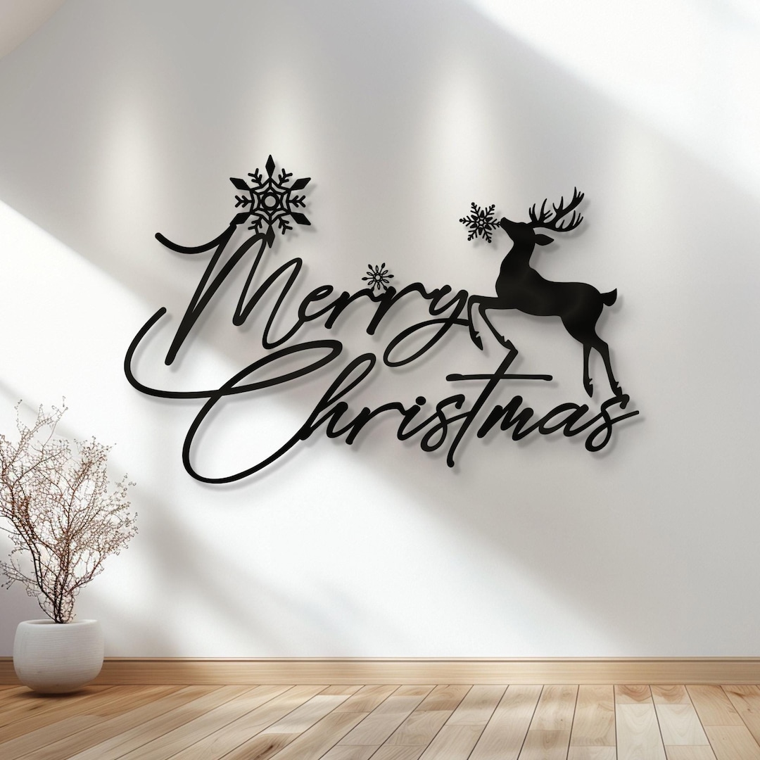 Metal Christmas Wall Decor,merry Christmas Metal Wall Art, Metal New ...
