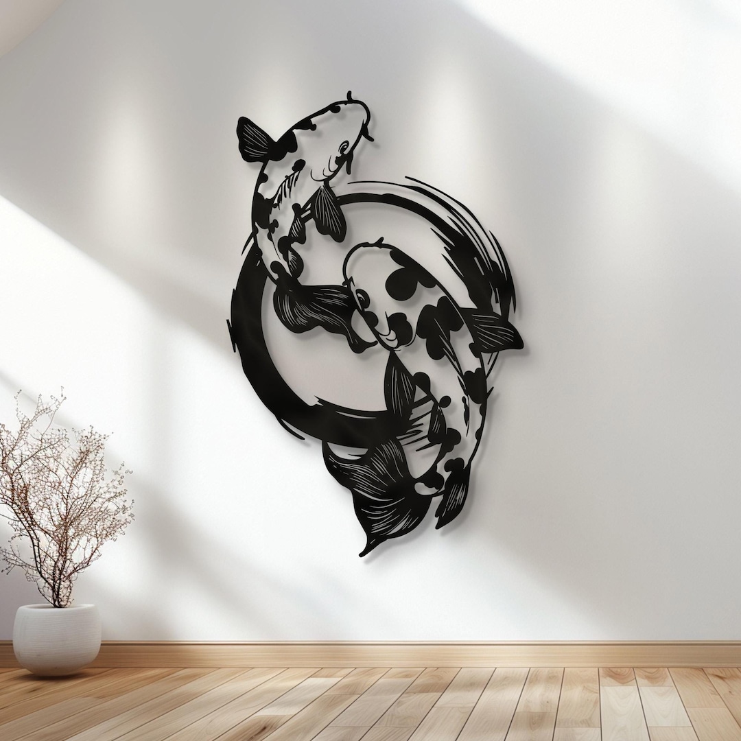 Metal Koi Decor,koi Metal Wall Decor,koi Fish Art, Metal Fish Wall Art ...