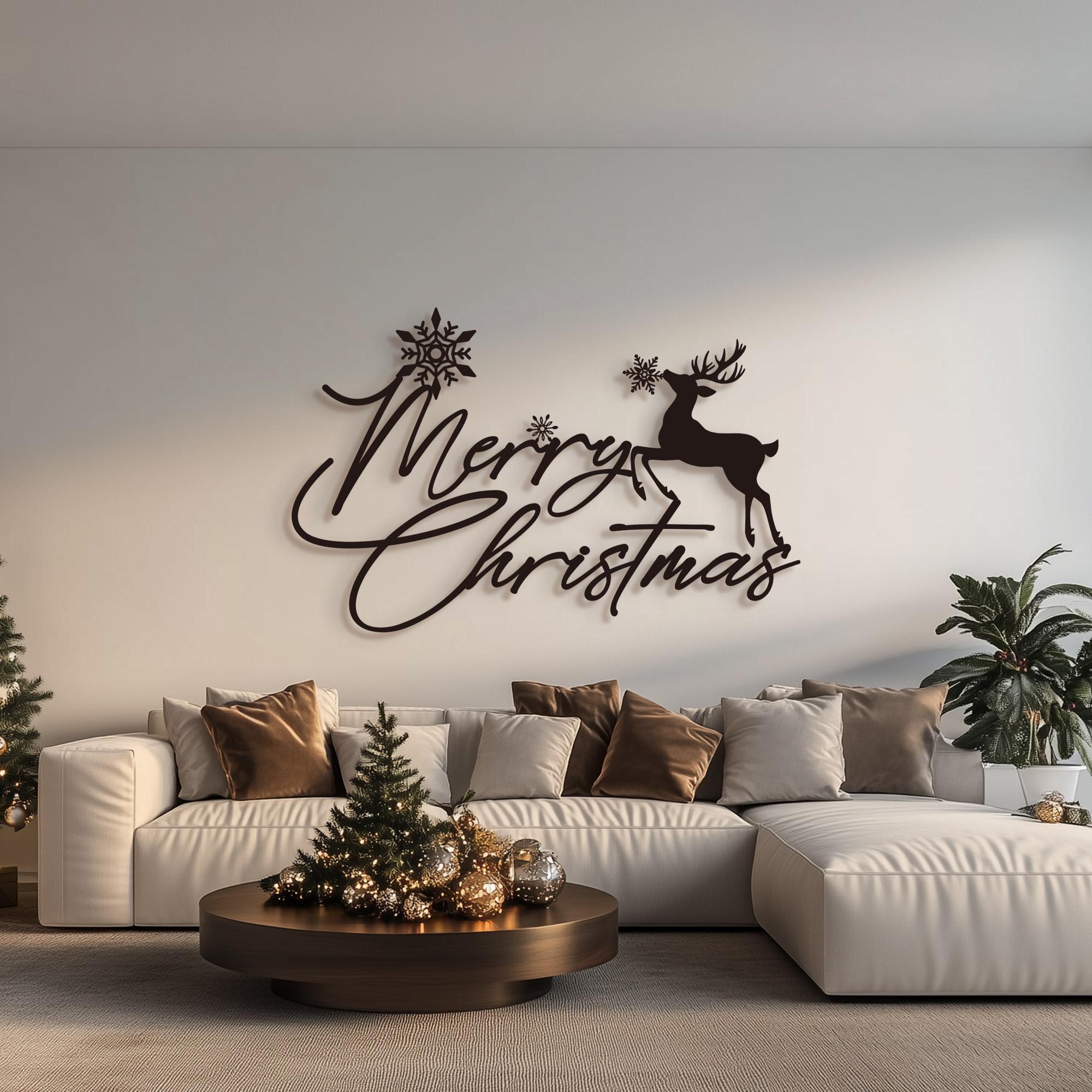 Metal Christmas Wall Decor,merry Christmas Metal Wall Art, Metal New Year Wall Decor, Metal ...