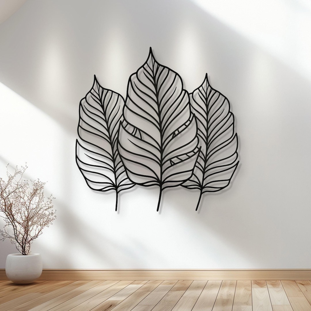 Metal Leaf Wall Art, Leaf Metal Decor, Metal Leaf Wall Decor, Large ...