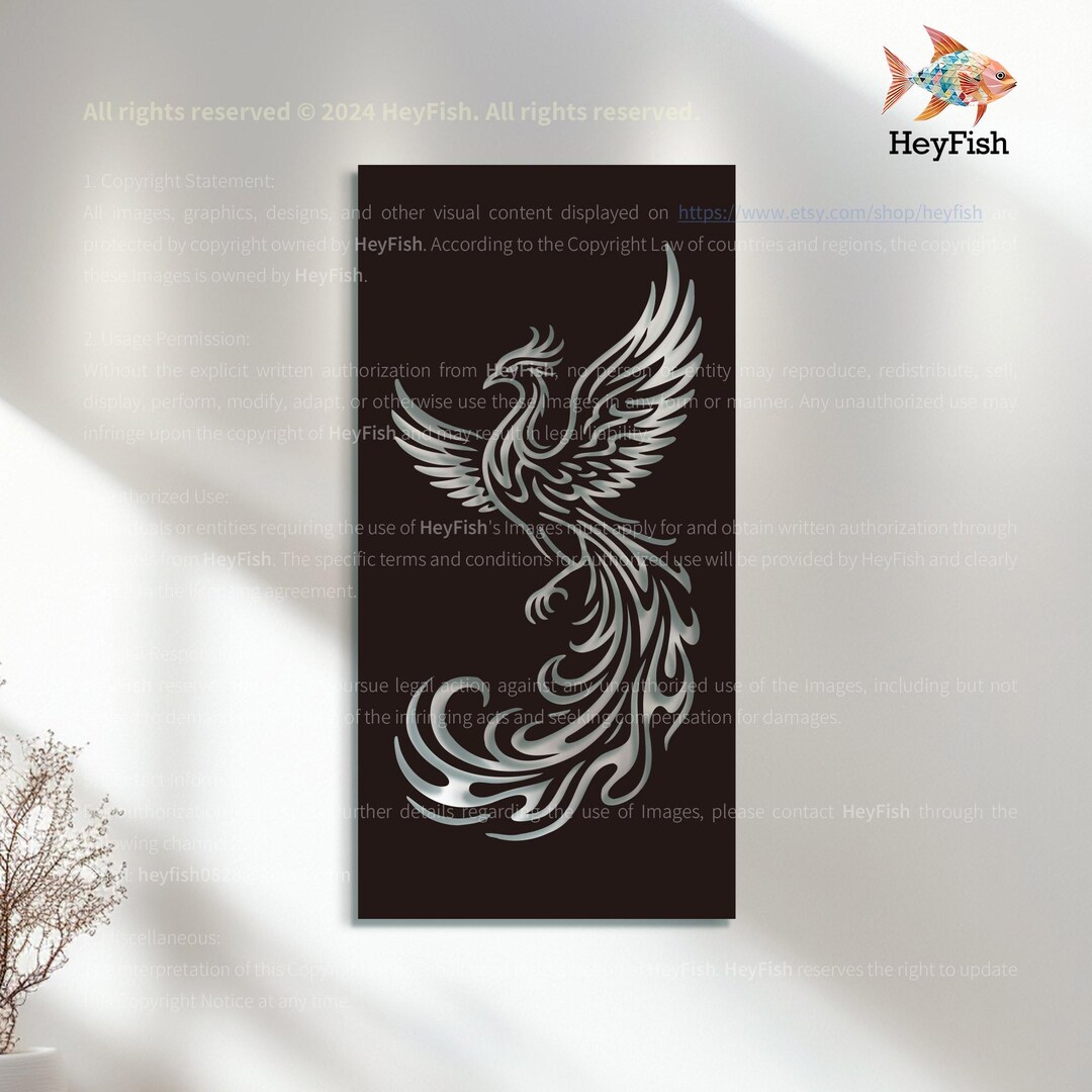 Large Steel Metal Phoenix - Themed Decorative Privacy Art Panels - Etsy
