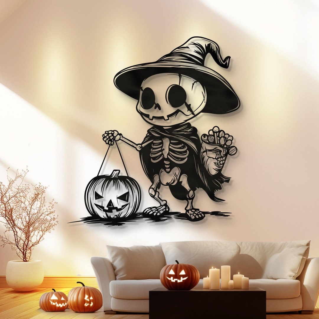 Metal Halloween Skeleton Wizard Wall Decor,metal Halloween Skeleton ...