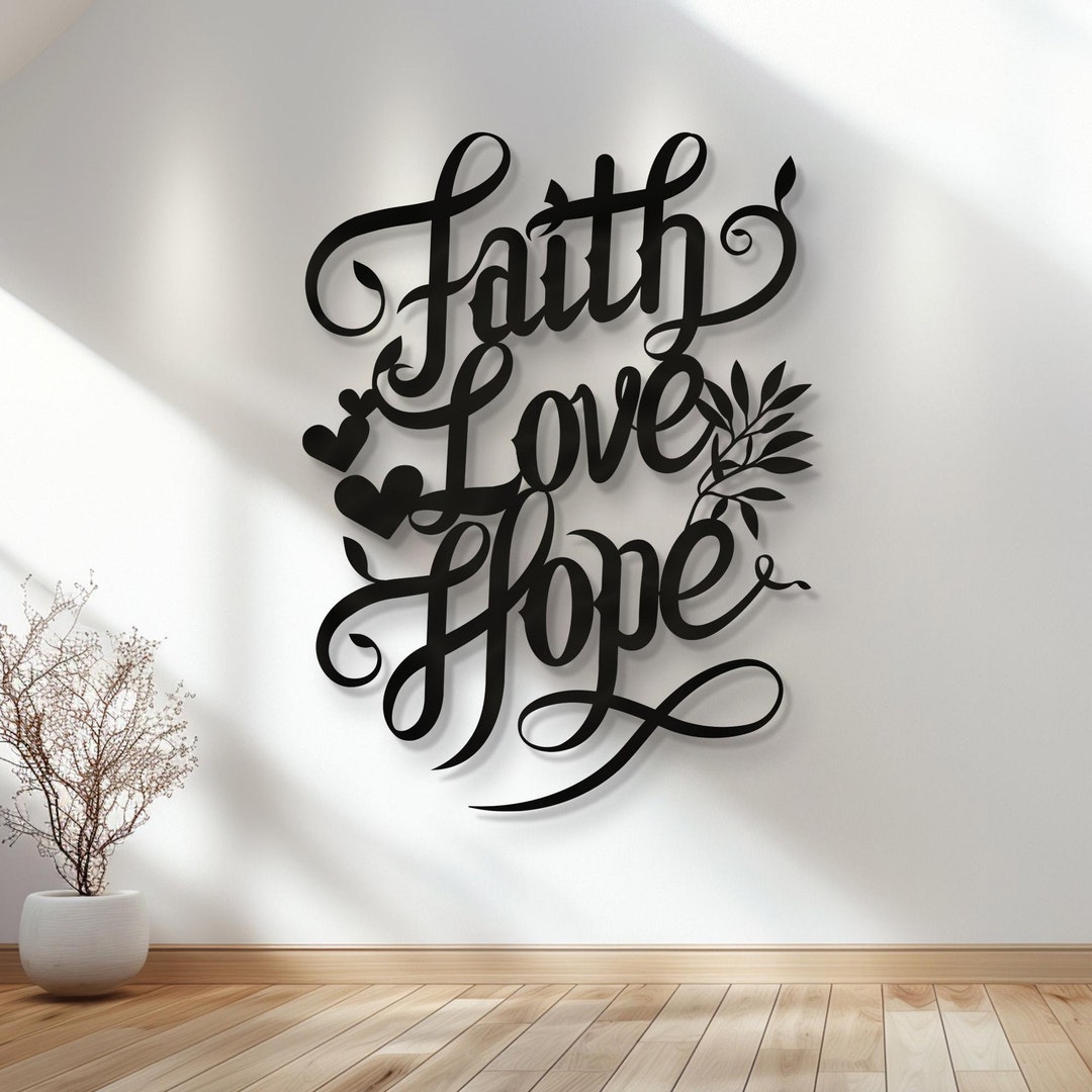 Faith Love Hope Metal Wall Decor,faith Love Hope Wall Decor,metal Faith ...