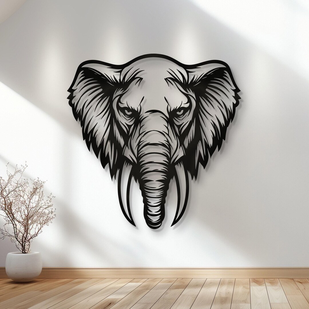 Metal Elephant Wall Art,wild Elephant Metal Sign,metal Elephant Wall ...