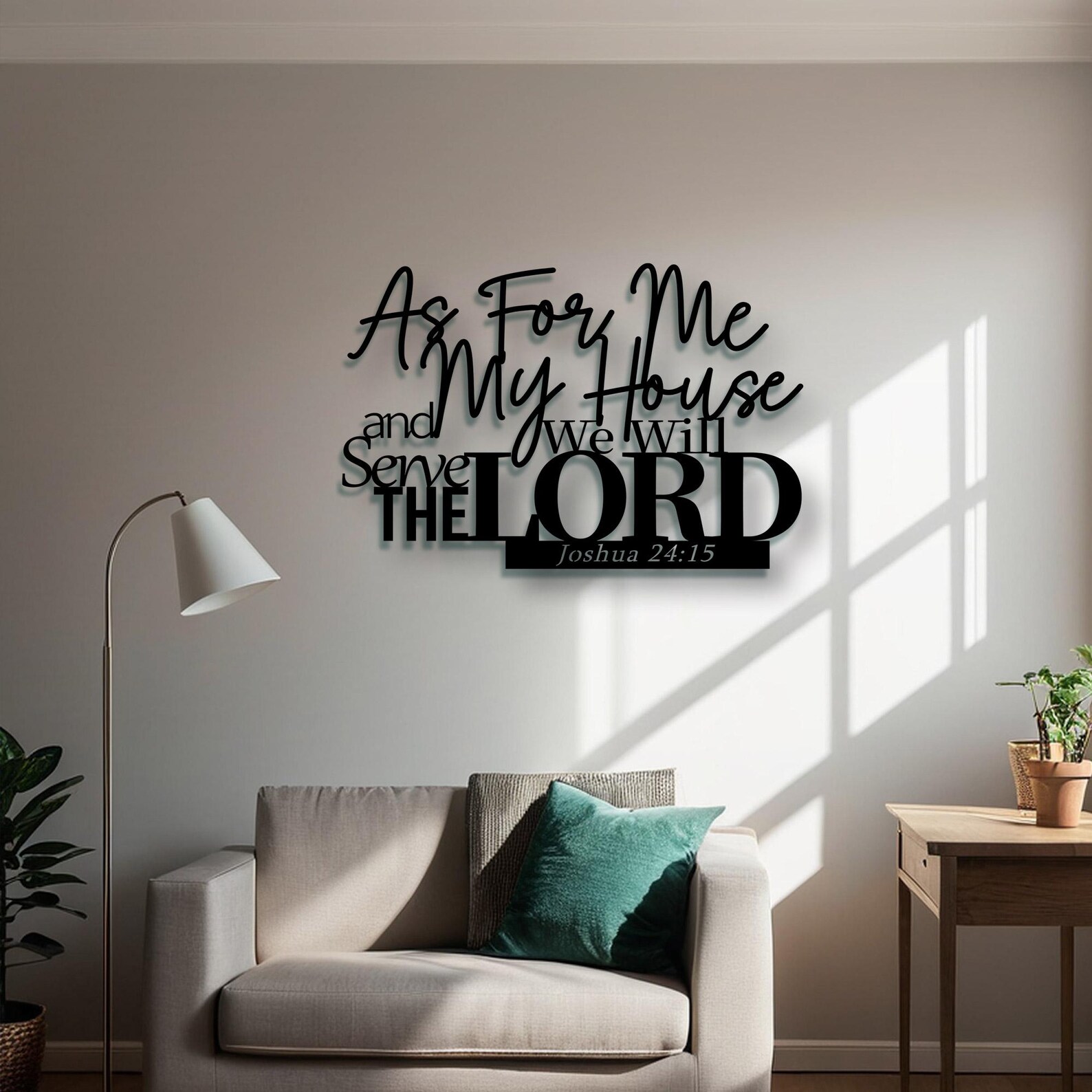 Christian Metal Jesus - Inspired Joshua 24:15 Bible Verse Home Wall ...