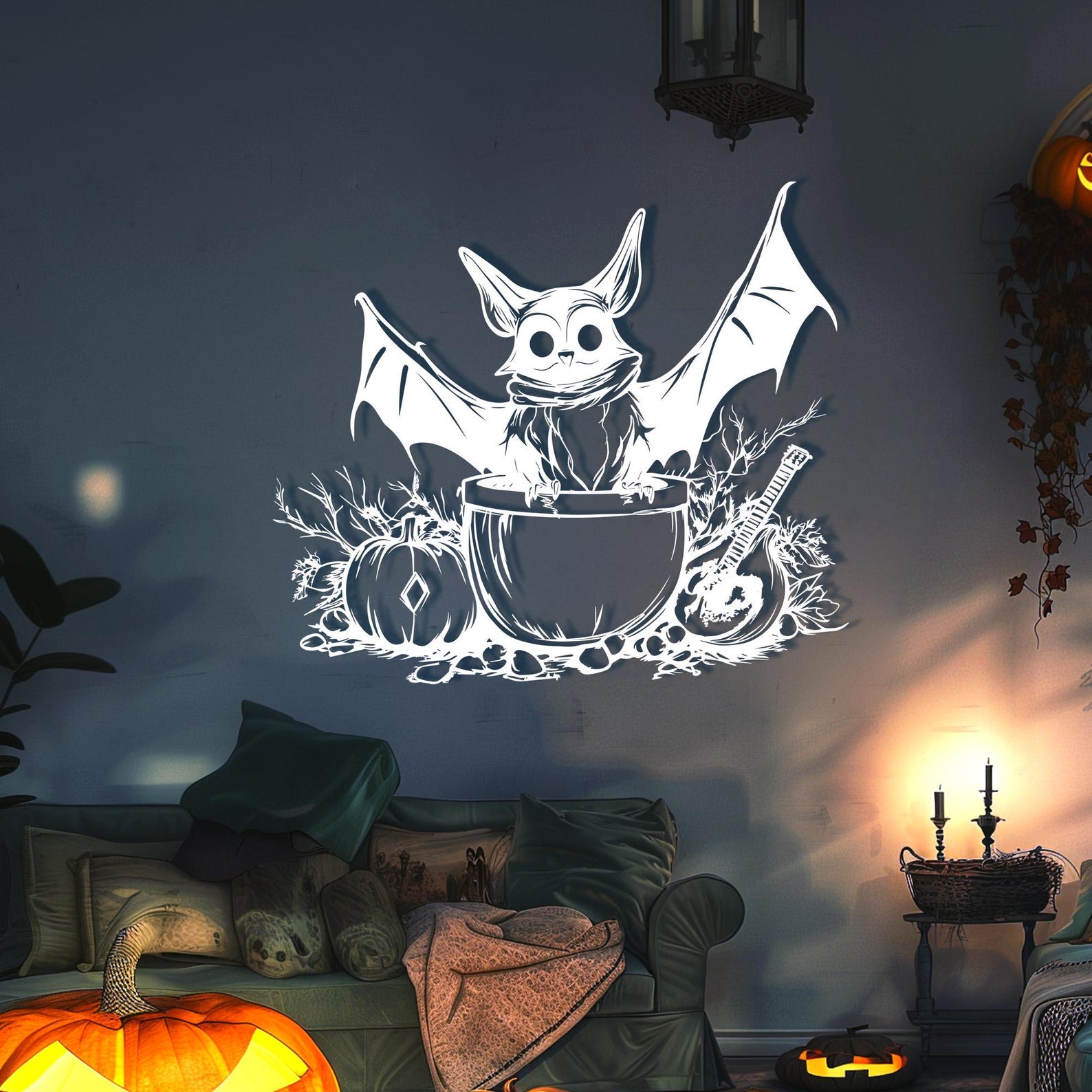 Metal Halloween Bat & Witches Brew Wall Decor - Etsy