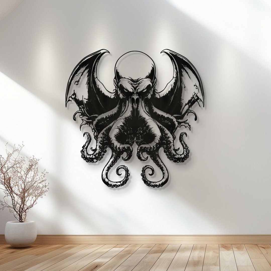 Cthulhu Metal Wall Decor,monster Wall Art,black Cthulhu Wall Art,deep ...