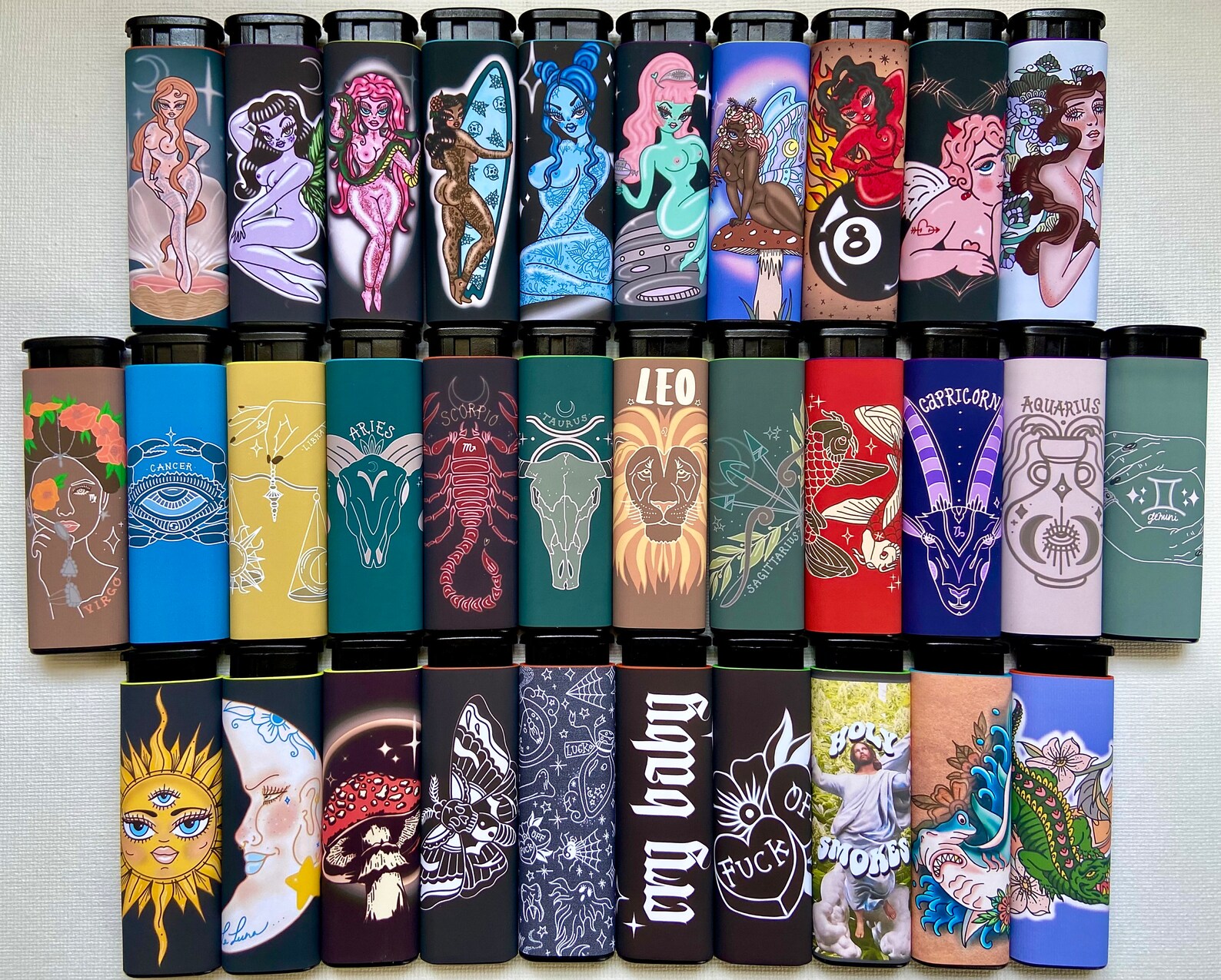 LIMITED You Choose Over 20 Designs Handmade Art Lighters - Etsy