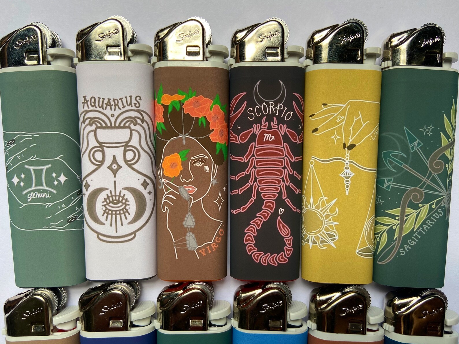 Zodiac Art Lighters Original Art Lighter Pack Choose Your - Etsy