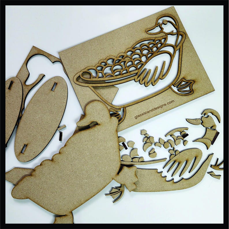 Duck in a Tub Paint Kit - DIY Laser Cut MDF Wood Craft - Duck Shelf ...