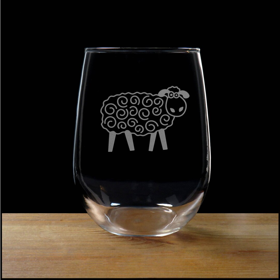 Sheep Stemless Wine Glass - Cute Sheep - Free Personalization - Animal ...