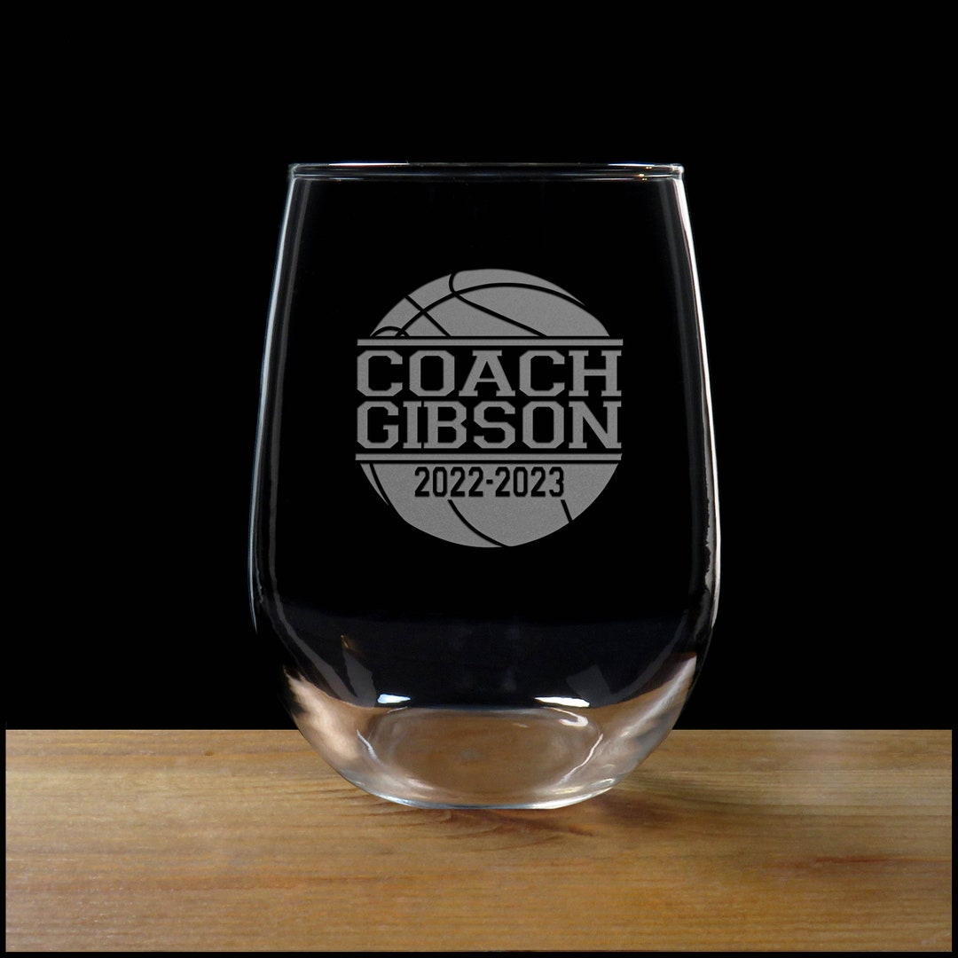 Basketball Coach Wine Glass / Free Personalization / Sports Stemless ...