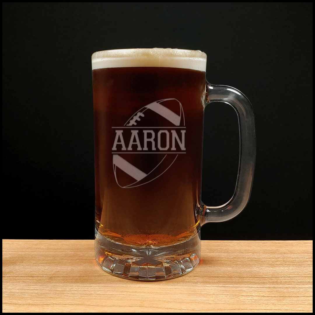 Football Player Beer Mug - Free Personalization - Personalized Gift - Etsy