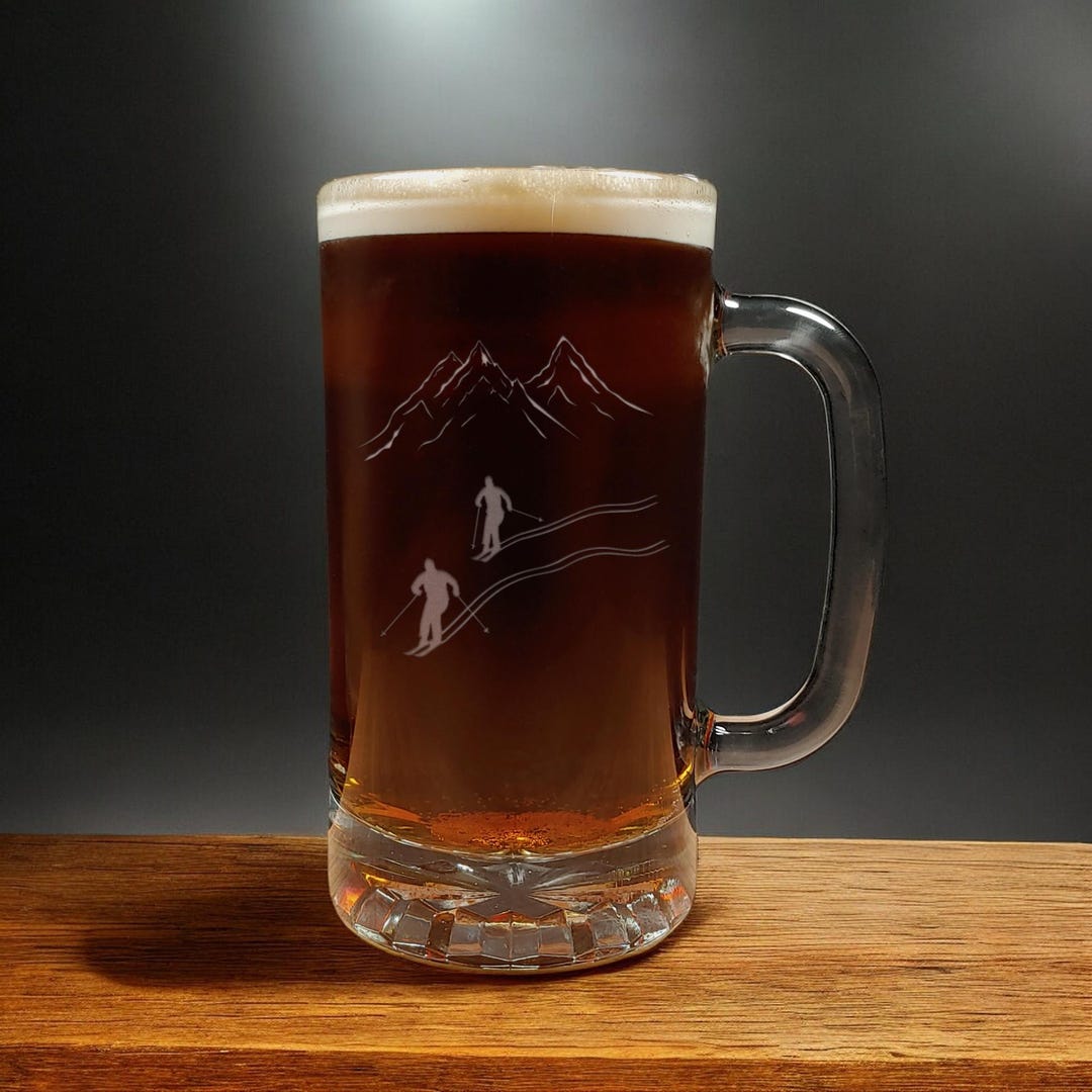 Personalized Beer Mug for Skiers - Custom Engraved Sports Gift - Etsy