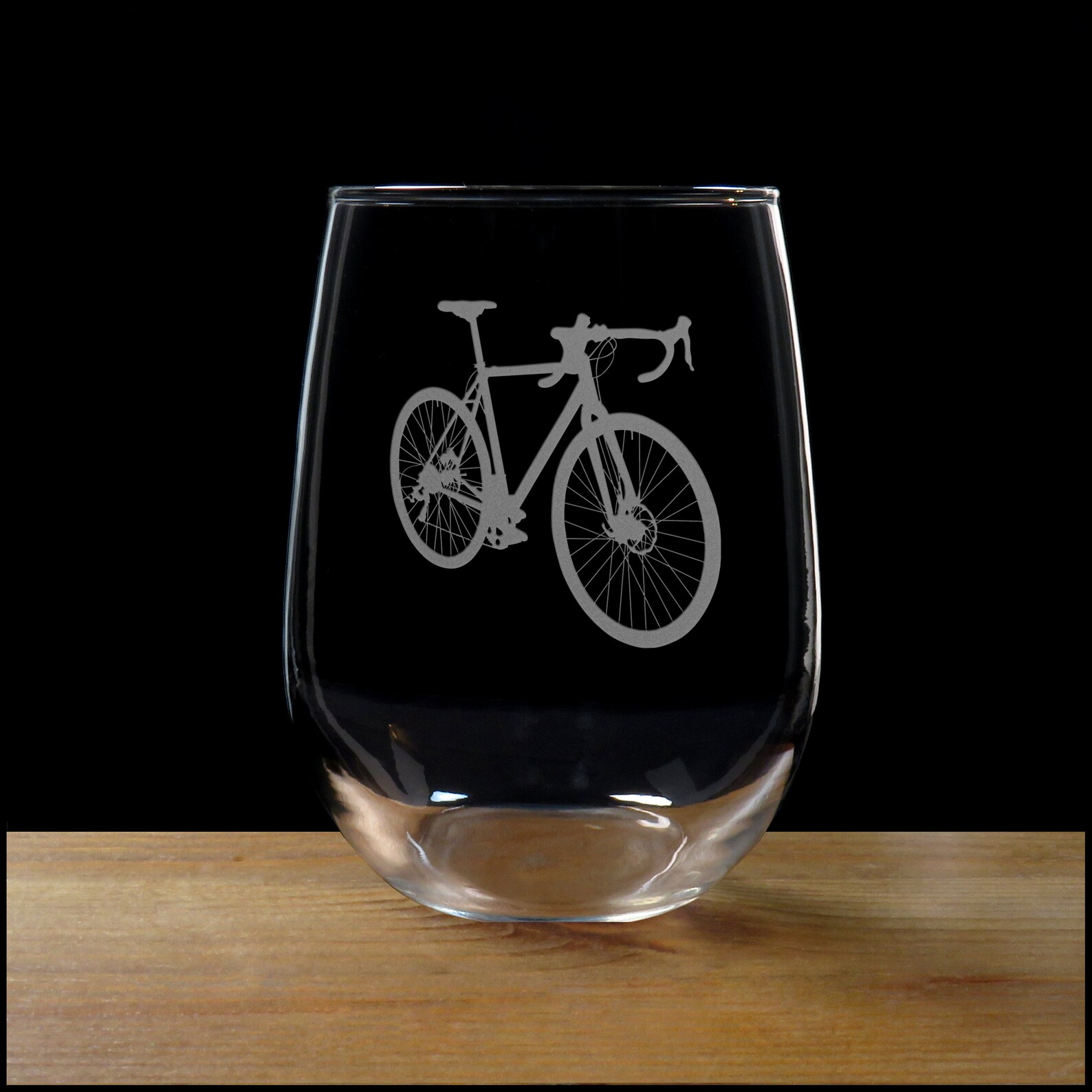 Road Bike Stemless Wine Glass - Free Personalization - Cycling ...