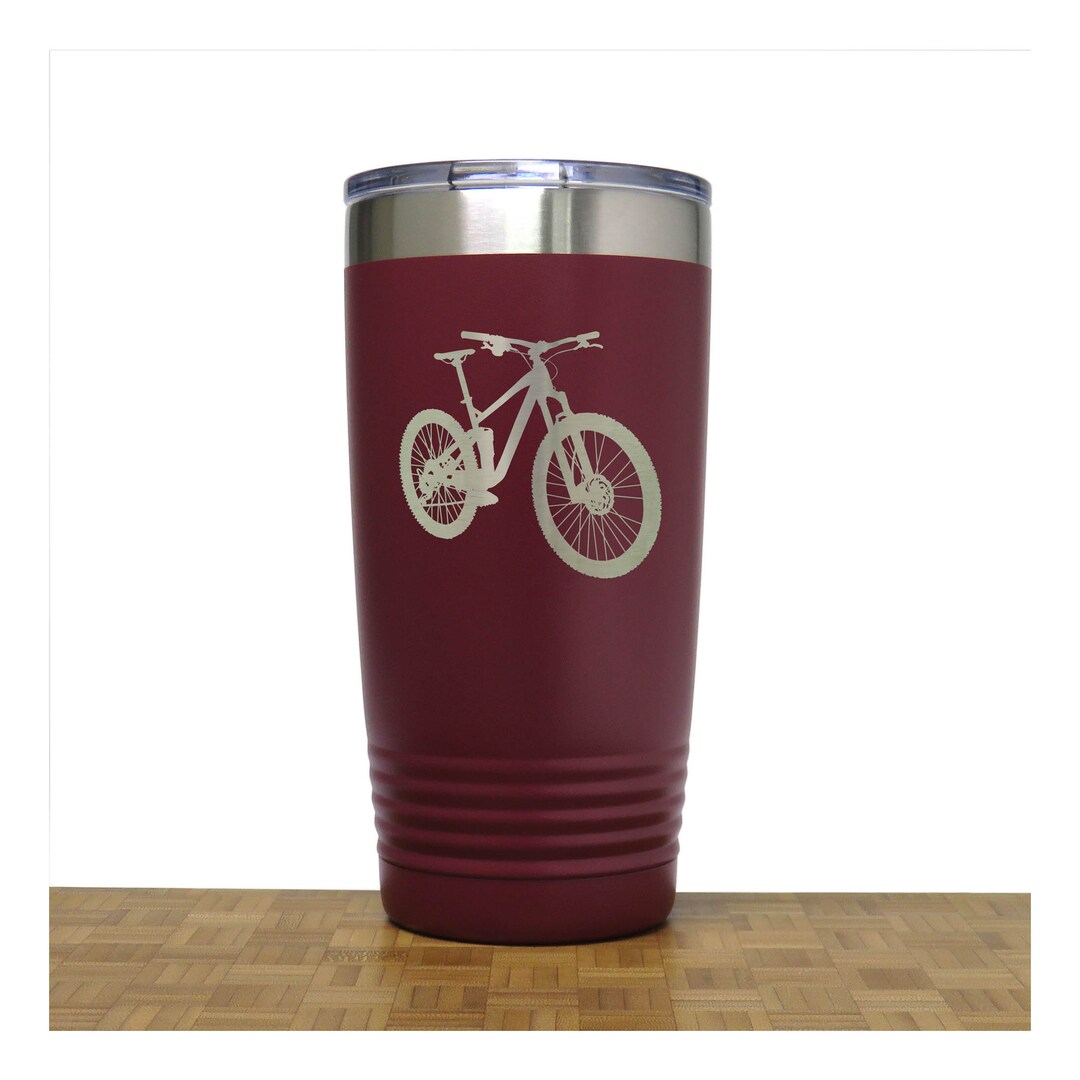 Mountain Bike Personalized Insulated Engraved 20oz Travel Mug - Bicycle ...