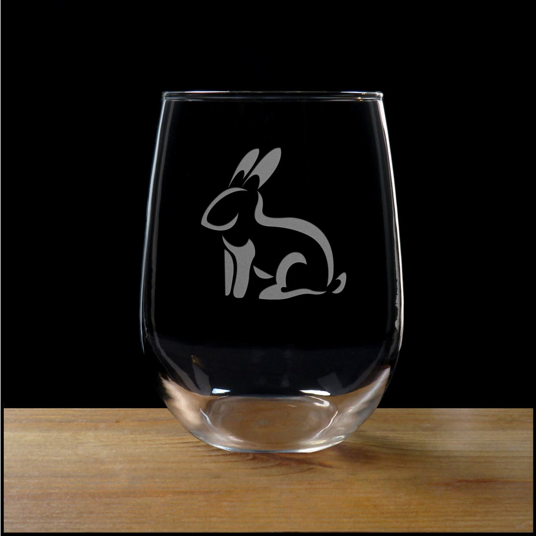 Personalized Engraved Rabbit Stemless Wine Glass for Weddings ...
