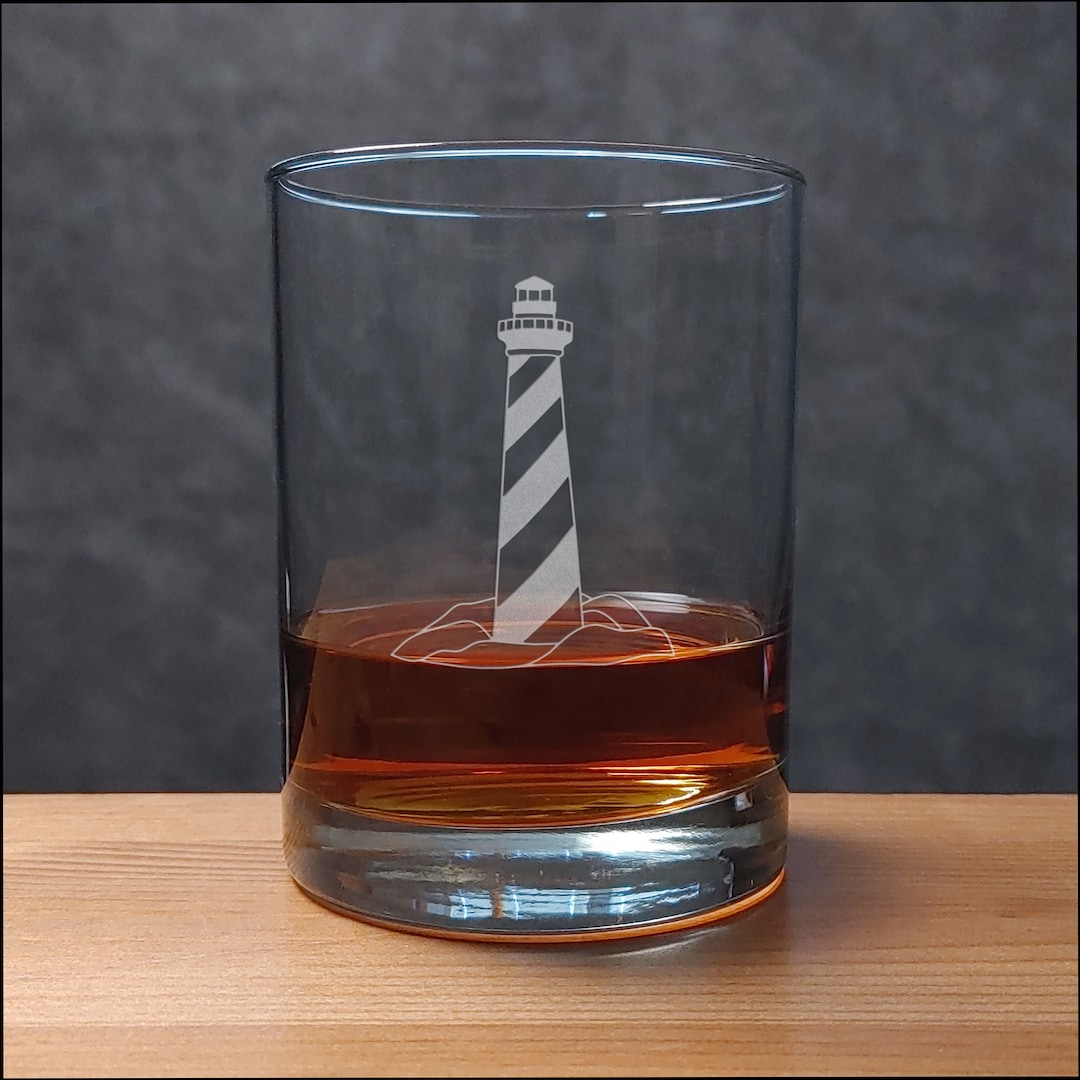 Lighthouse 13oz Engraved Whiskey Glass - Nautical Personalized Gift ...