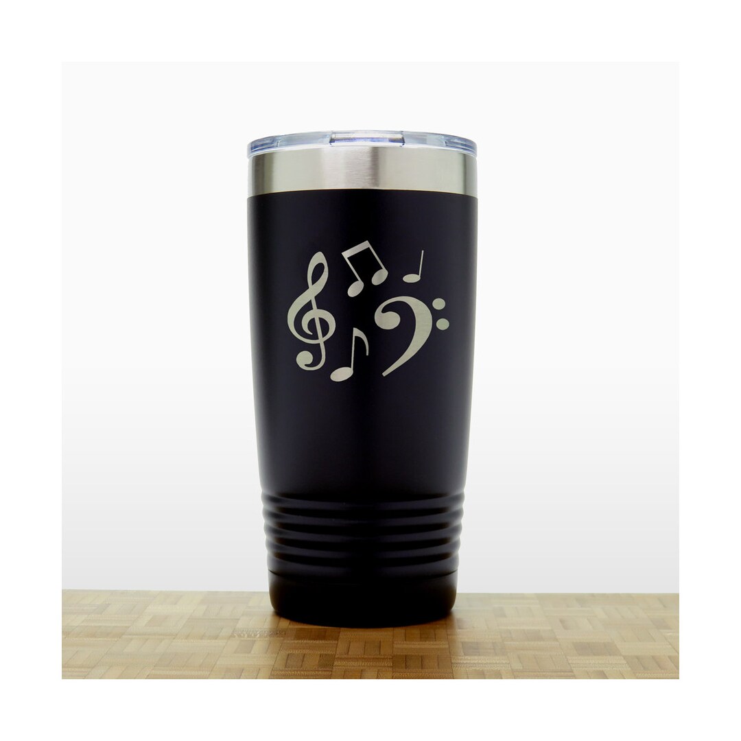 Music Notes Engraved 20oz Personalized Insulated Travel Mug - - Laser ...