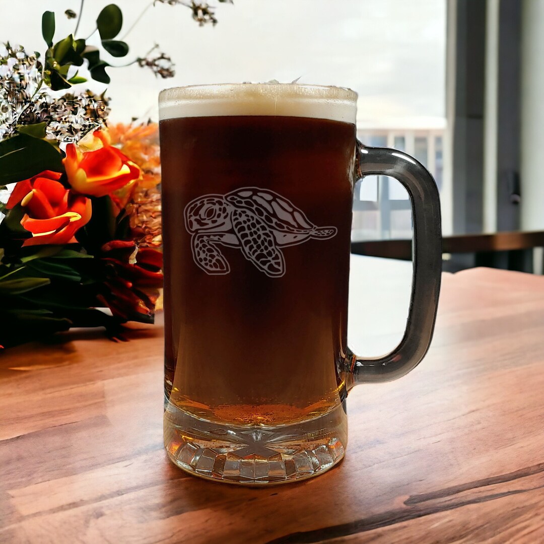 Sea Turtle Beer Glass Design 3 Free Personalization Personalized Gift ...