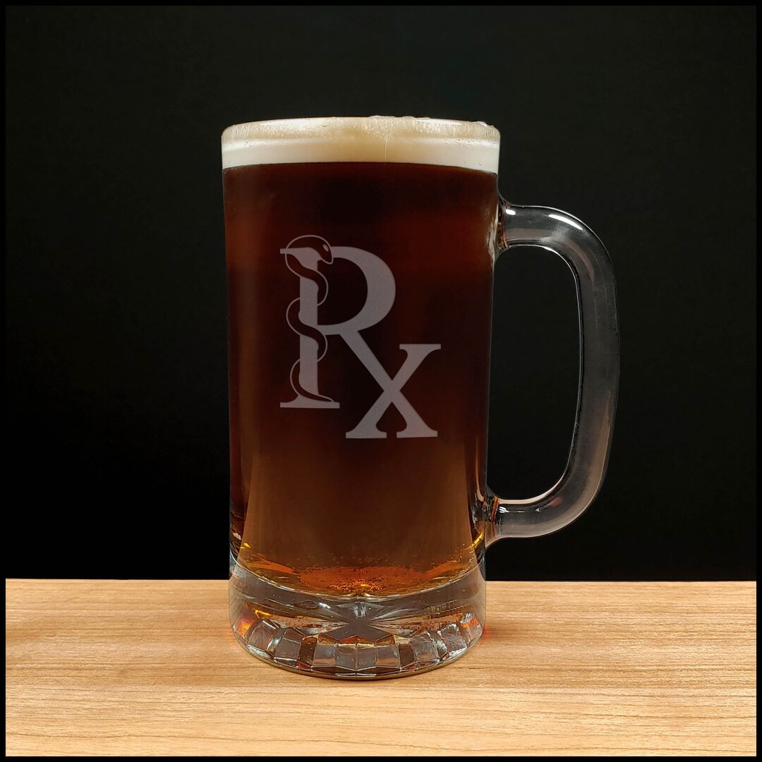 Pharmacy (rx) Beer Glass - Free Personalization - Pharmacist Student ...