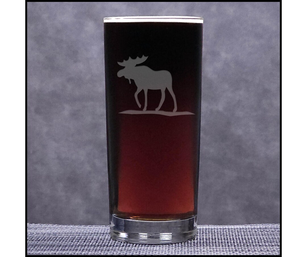 Moose Tumbler Glass / Free Personalization / Etched Moose Cooler Glass ...