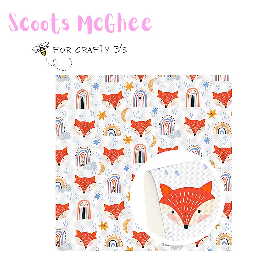 Fox Faux Leather, Crafting Leather, Cute Craft Leather, Faux Leather ...