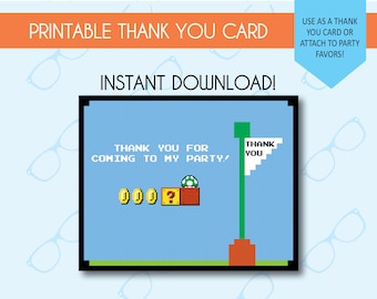 Super Mario Thank You Card - Etsy