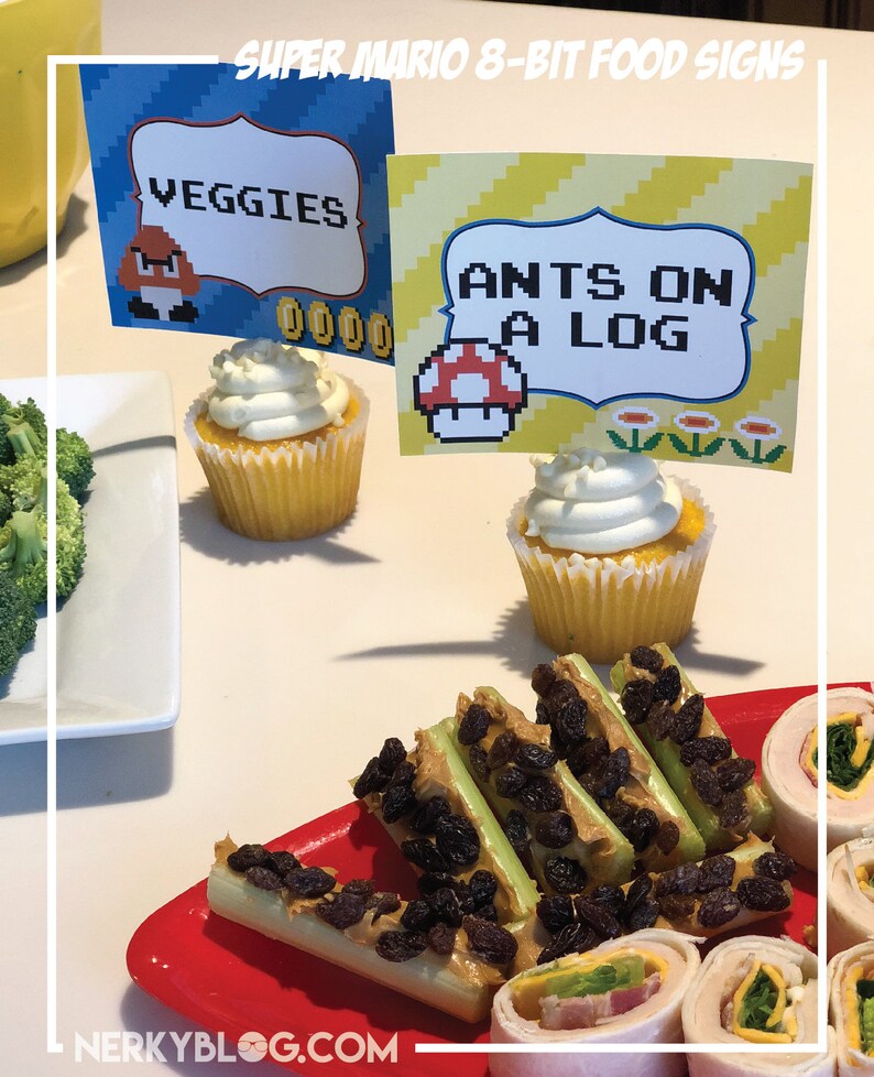 Instant Download + Canva Template | 8-bit Video Game Themed Food or ...