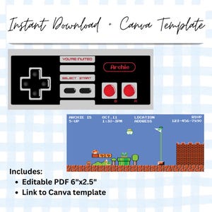 EDITABLE Nintendo Birthday Invitation Printable Super Mario Birthday ...