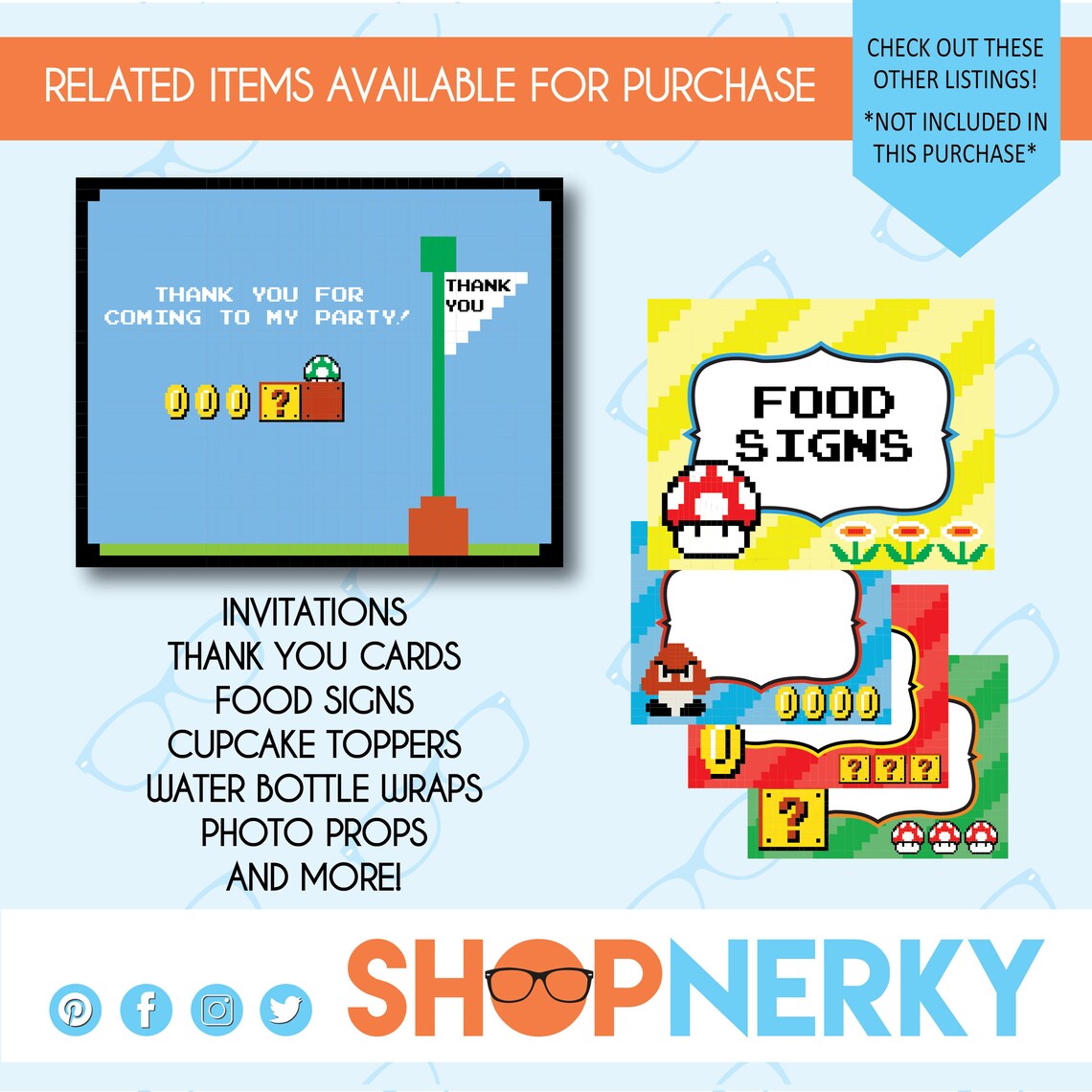 EDITABLE Nintendo Birthday Invitation Printable Super Mario Birthday ...