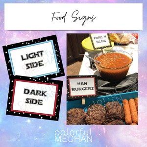 Star Wars Inspired Punny Food Signs | Pre-populated and Blank - Etsy