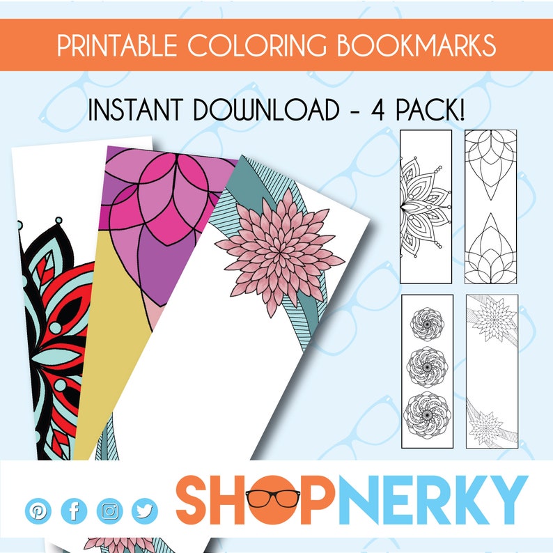 Printable Coloring Book Marks Instant Download - Etsy