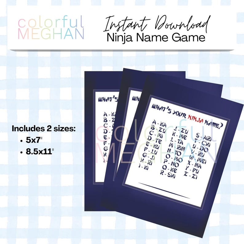 PRINTABLE Ninja Name Game - Perfect for Ninjago or Ninja Themed Party ...