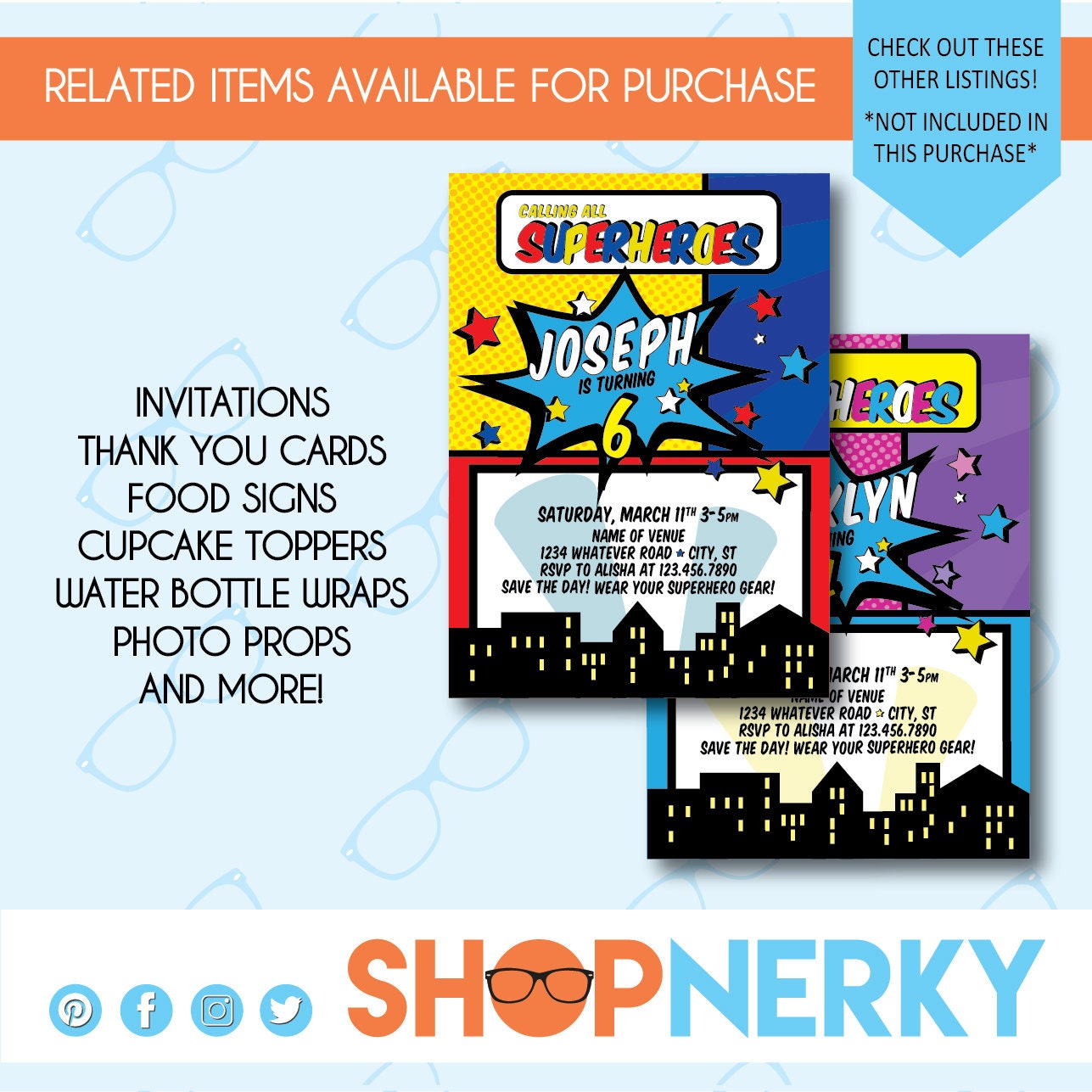 PRINTABLE Superhero Themed Thank You Card Red, Blue and Yellow - Etsy