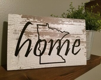 Minnesota Home-carved Wooden Sign MN Home MN Sign Home - Etsy