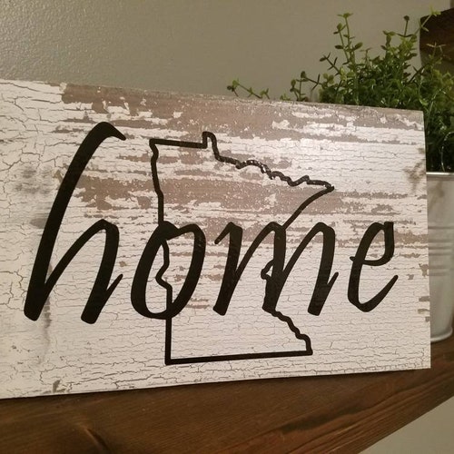 Minnesota Wood Sign Paddle Sign Custom Engraved 3D - Etsy