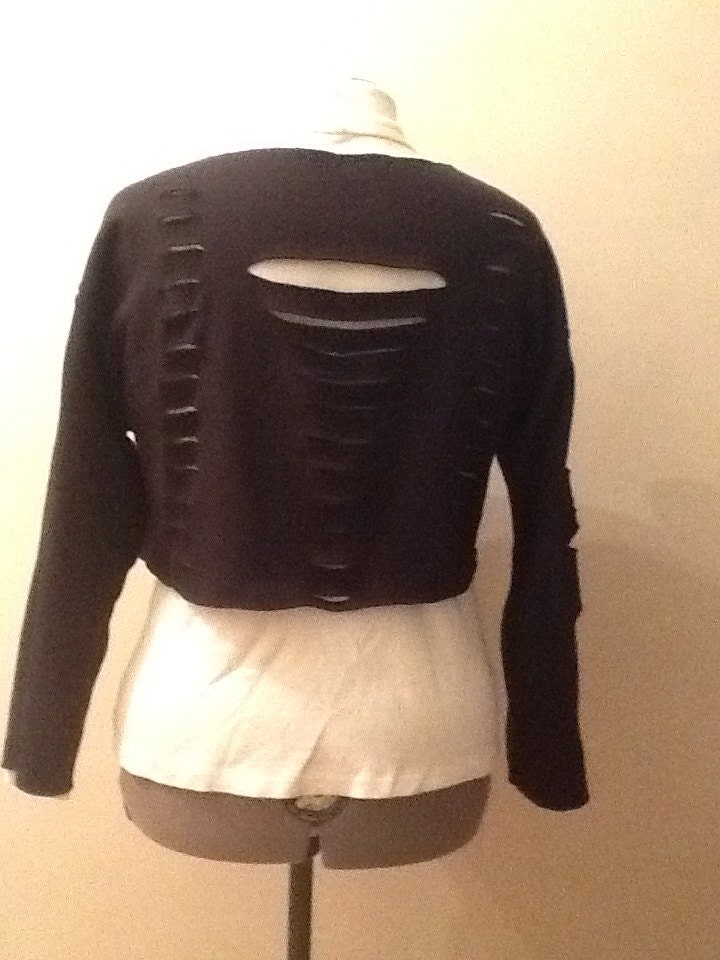 Sexy Black Midriff Cut up Sweat Shirt - Etsy