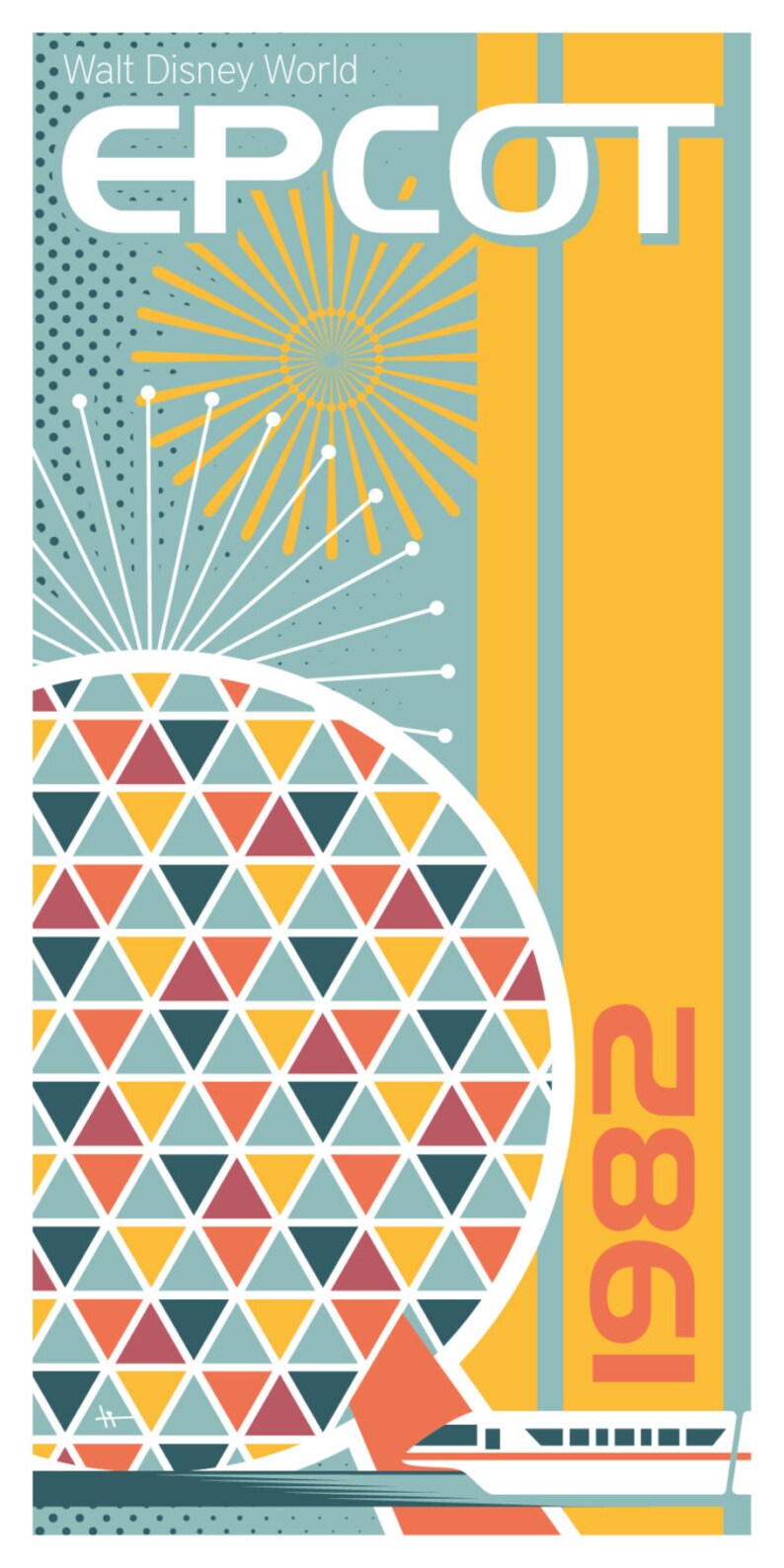 Walt Disney World Epcot 12x24 Giclee | Etsy