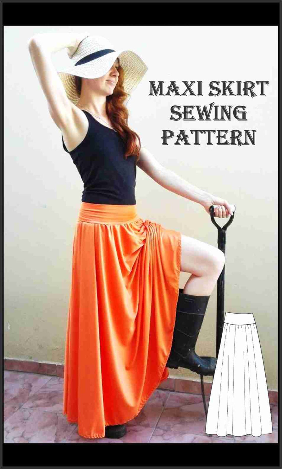 Easy Maxi Skirt Sewing Pattern - Etsy